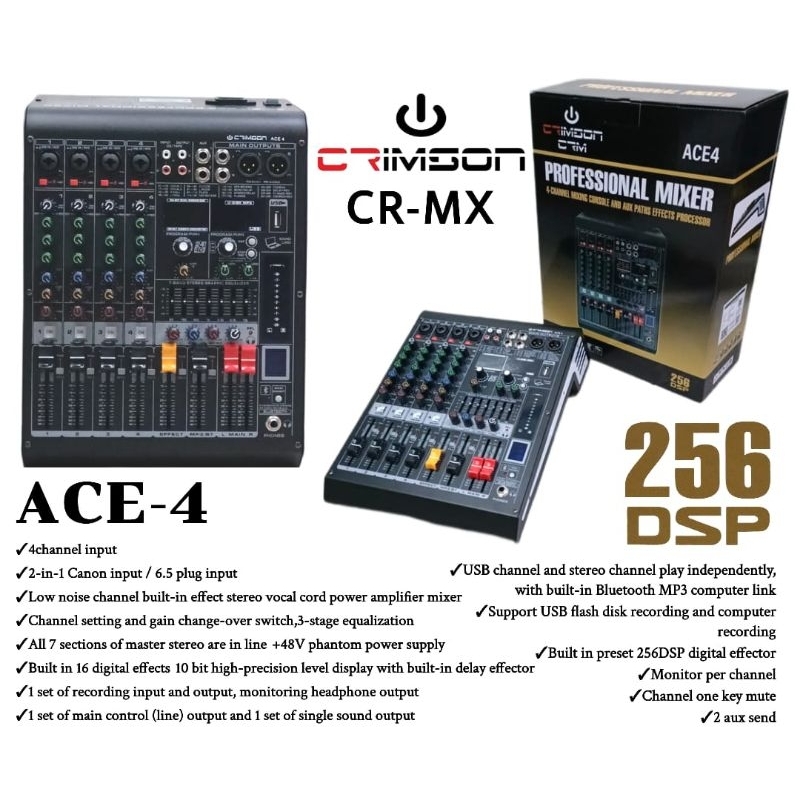 Jual CRIMSON CR MX CRMX ACE4 ACE 4 PROFESSIONAL MIXER MIXING CONSOLE 256 DSP 4 CHANNEL INPUT ...