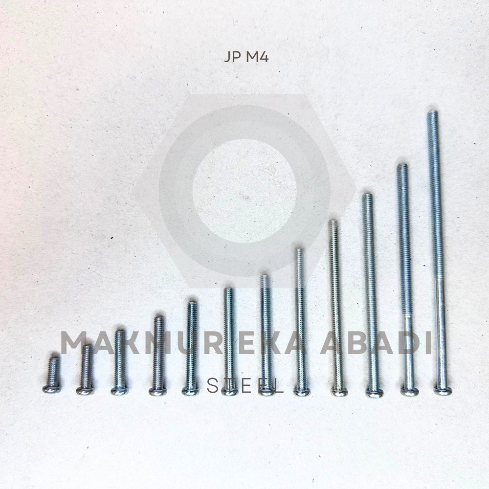 Jual Baut JP (Kepala Bulat) M4 Kepala Obeng Plus 4x10 - 4x35 | Shopee ...