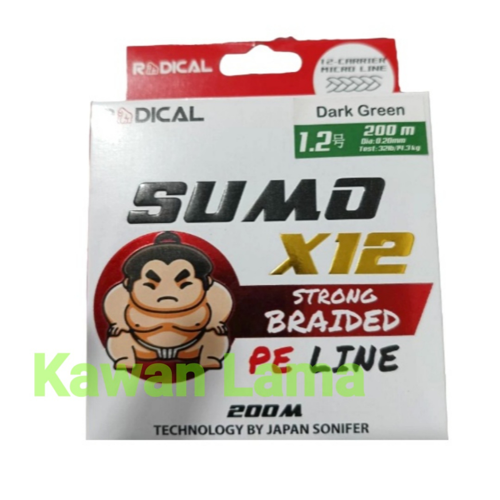 Jual PE. RADICAL SUMO X12 (Color DARK GREEN) 200m PE SUMO | Shopee ...