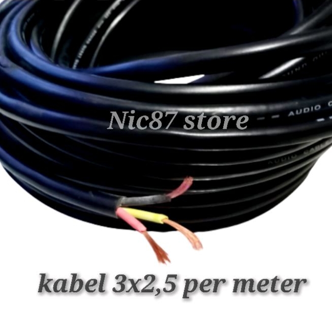 Jual kabel listrik 3x2,5 atau 3x1,5 per meter kabel serabut isi 3 ...
