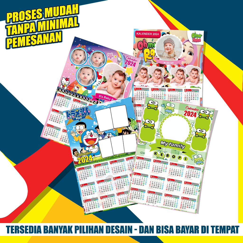 Jual Kalender Custom Pakai Foto, Kalender Karakter, Kalender Foto 2024 ...
