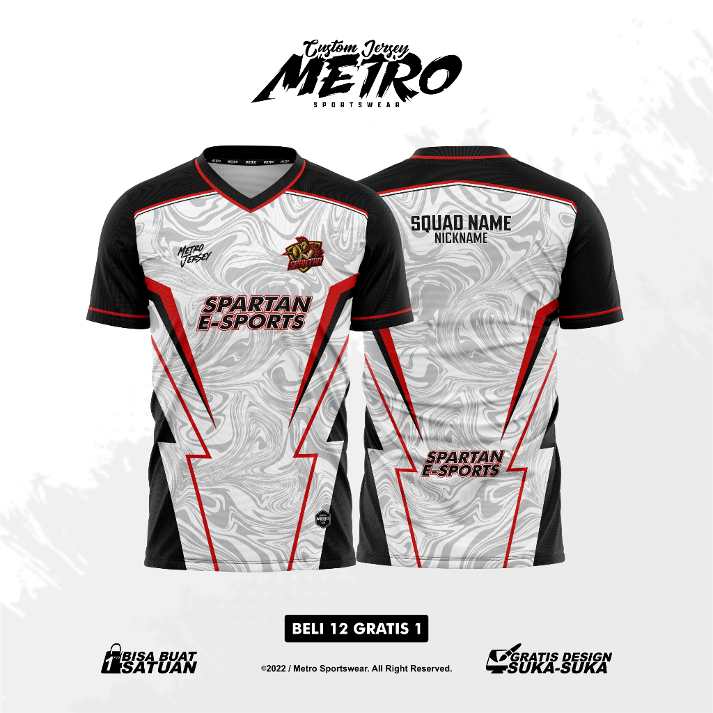 Jual Jersey Gaming Custom Free Fire, Mobile Legend, PUBG Full Printing ...