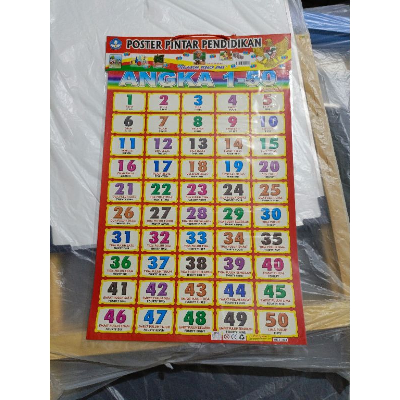 Jual POSTER TALI ANGKA 1-50 | Shopee Indonesia