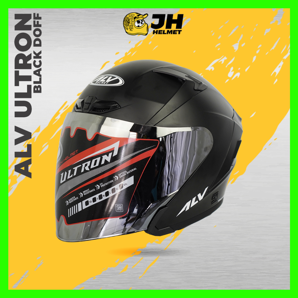 Jual Helm ALV Ultron Solid Black Doff | Helm Sport | Half Face | Jual ...