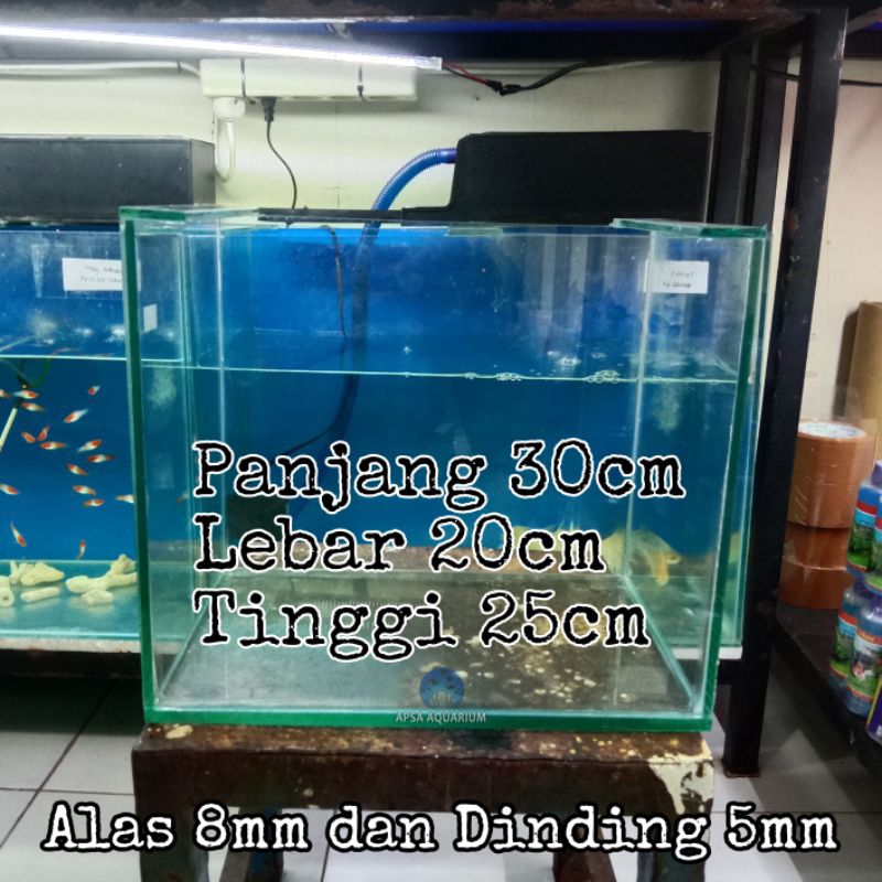Jual Aquarium Kaca Ukuran Panjang 30cm x Lebar 20cm x Tinggi 25cm untuk ...