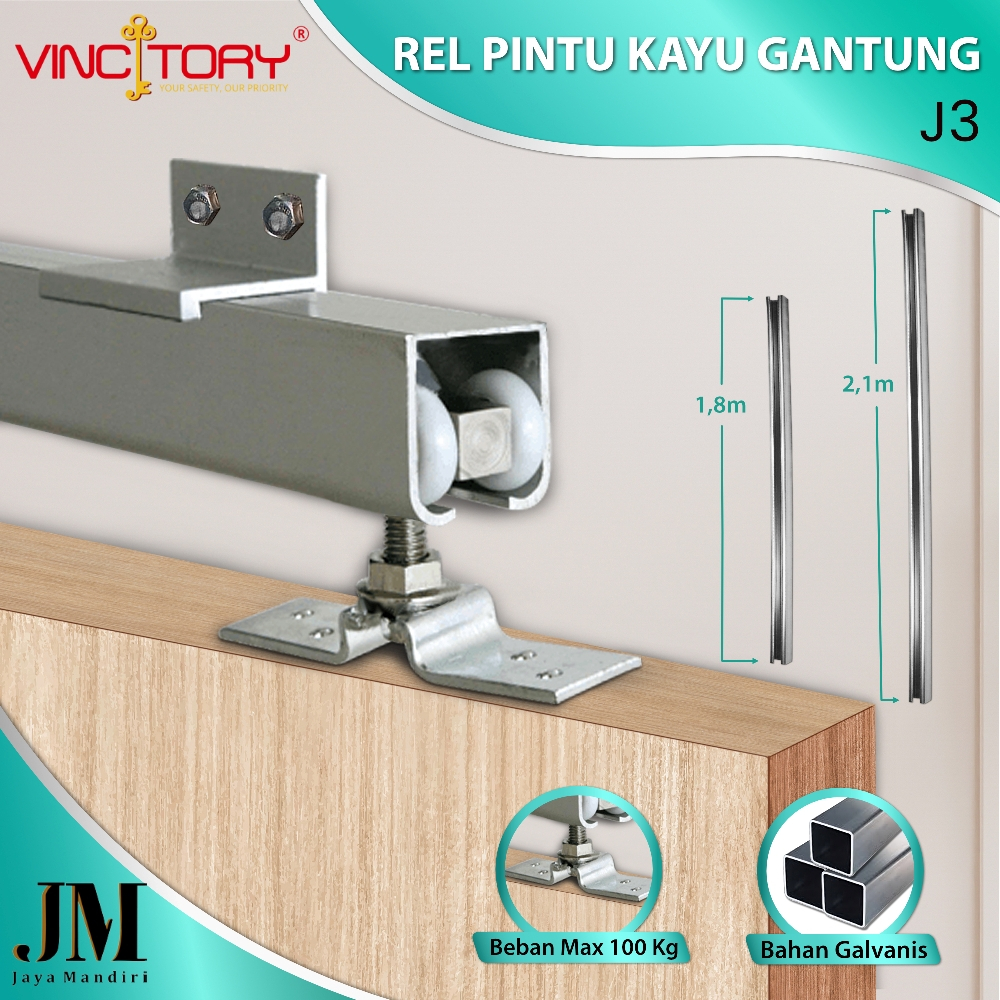 Jual Vincitory Rel Pintu Kayu Gantung / Rel Pintu Geser | 471 | Shopee Indonesia