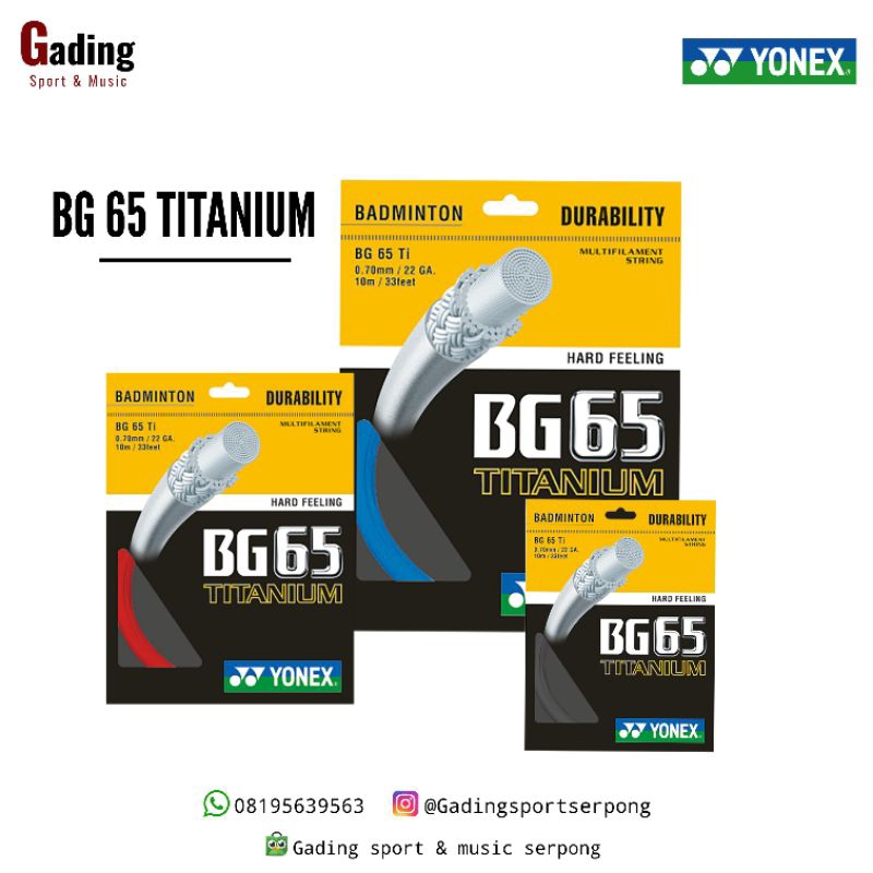 Jual Senar Raket Badminton Yonex BG 65 Titanium / String Raket ...