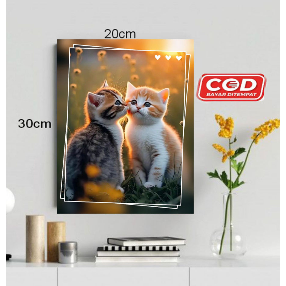 Jual HIASAN DINDING GAMBAR KUCING/POSTER KAYU TEMA KUCING/POSTER TEMA ...