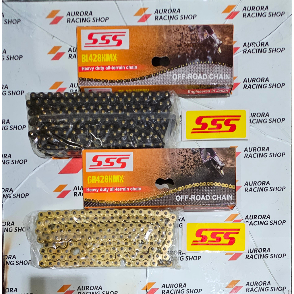 Jual RANTAI SSS 428 HMX - 140L GOLD / BLACK OFF ROAD CHAIN SERIES | Shopee Indonesia