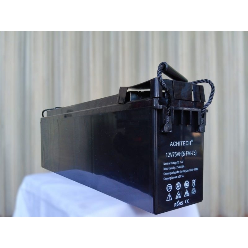 Jual Aki kering Achitech 12V 75AH untuk Solar Cell, PLTS, Audio , Ampli ...