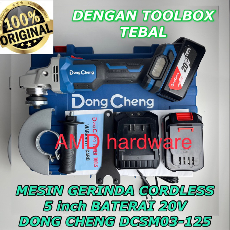 Jual DONG CHENG Mesin Gerinda Cordless 5 inchi Baterai 20V DCSM03-125 DongCheng Original Grinda ...