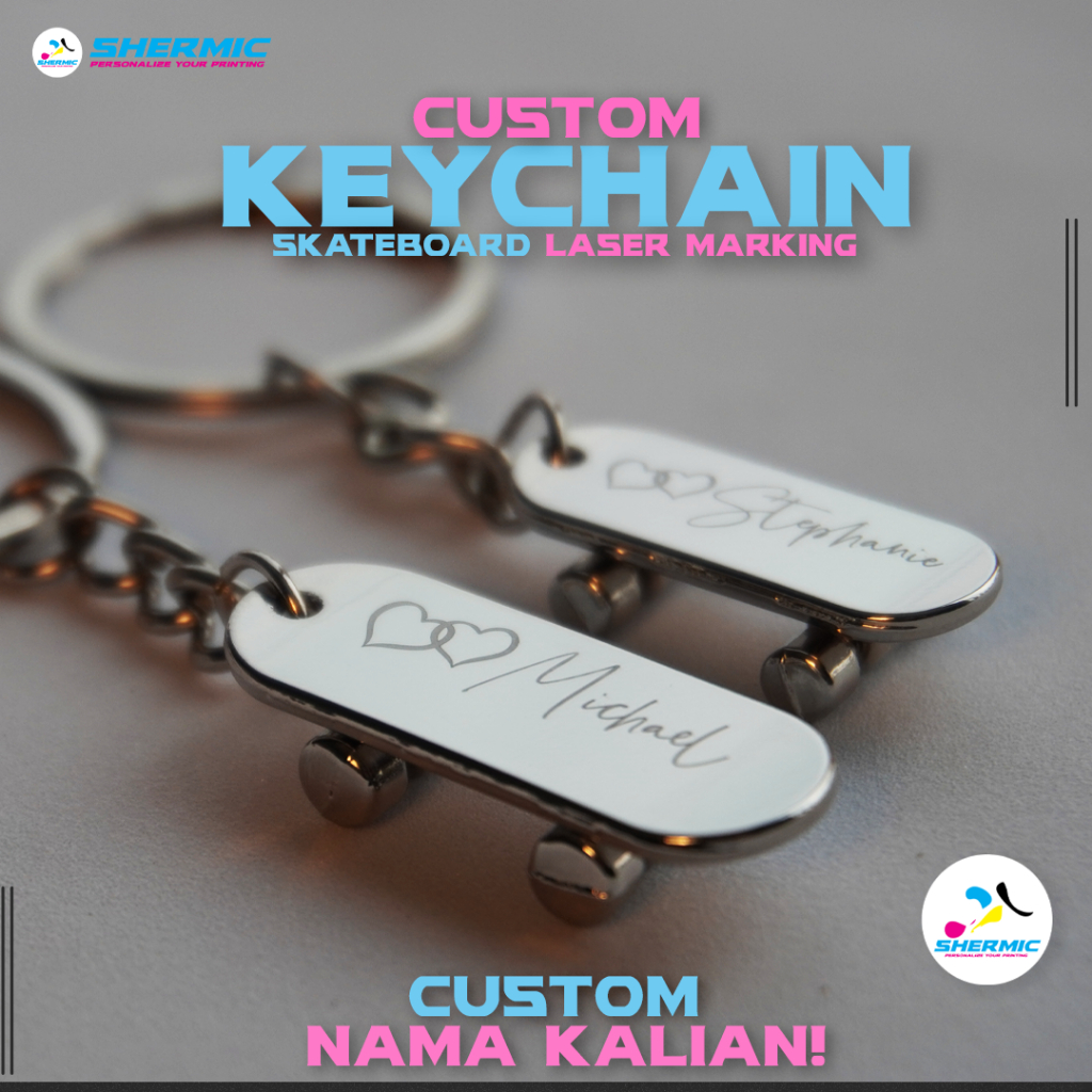 Jual Custom Keychain Skateboard Couple UV Marking ( Gantungan Kunci ...