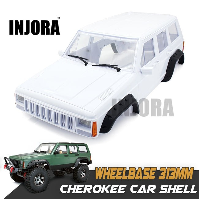 Jual INJORA WHITE JEEP CHEROKEE BODY SHELL (313MM / 12.3" WB) | Shopee ...