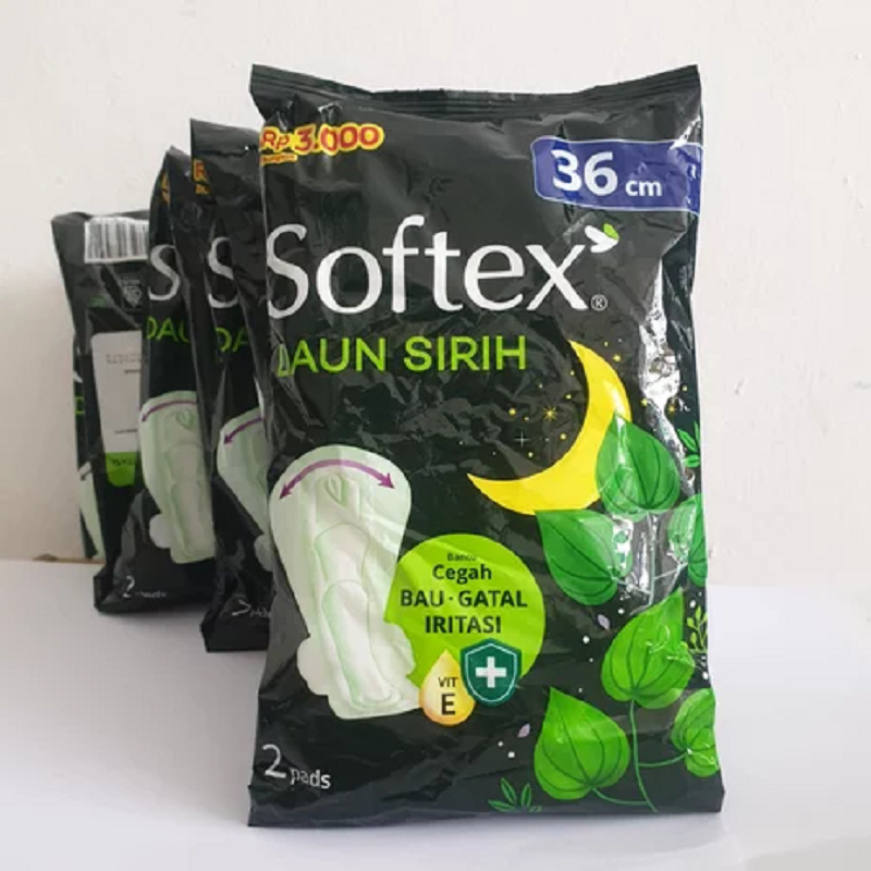 Jual (1 RENCENG) Pembalut Softex Daun sirih 36cm 2 Pads | Shopee Indonesia