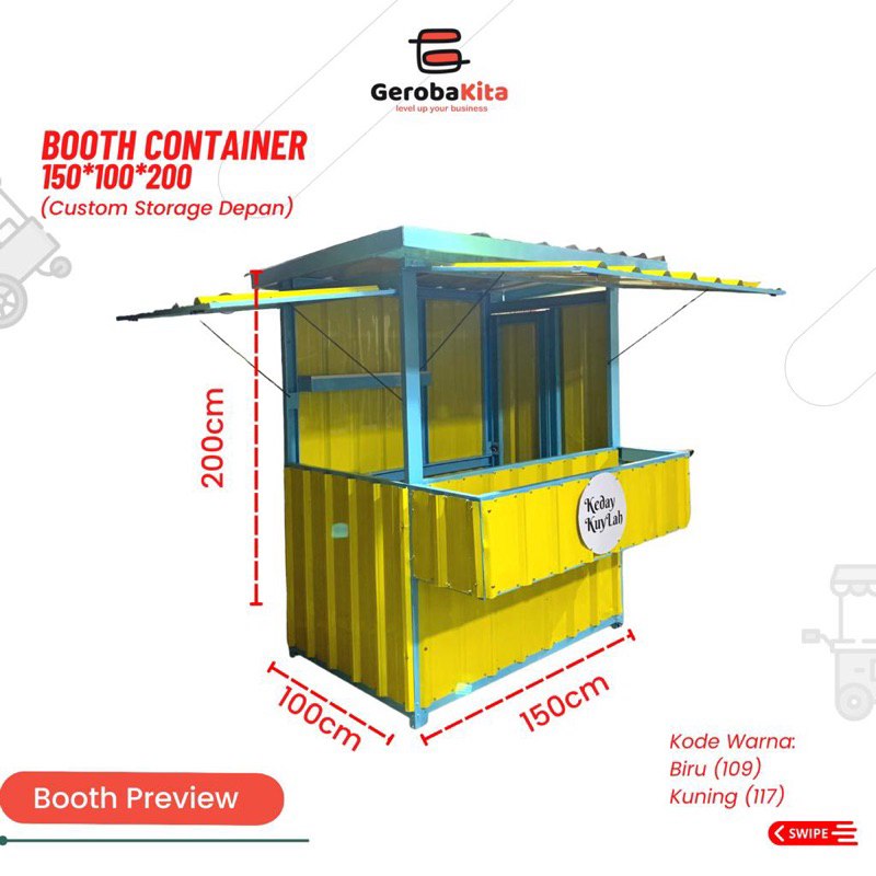 Jual Booth Container 150x100x200 Custom Storage Depan | Shopee Indonesia
