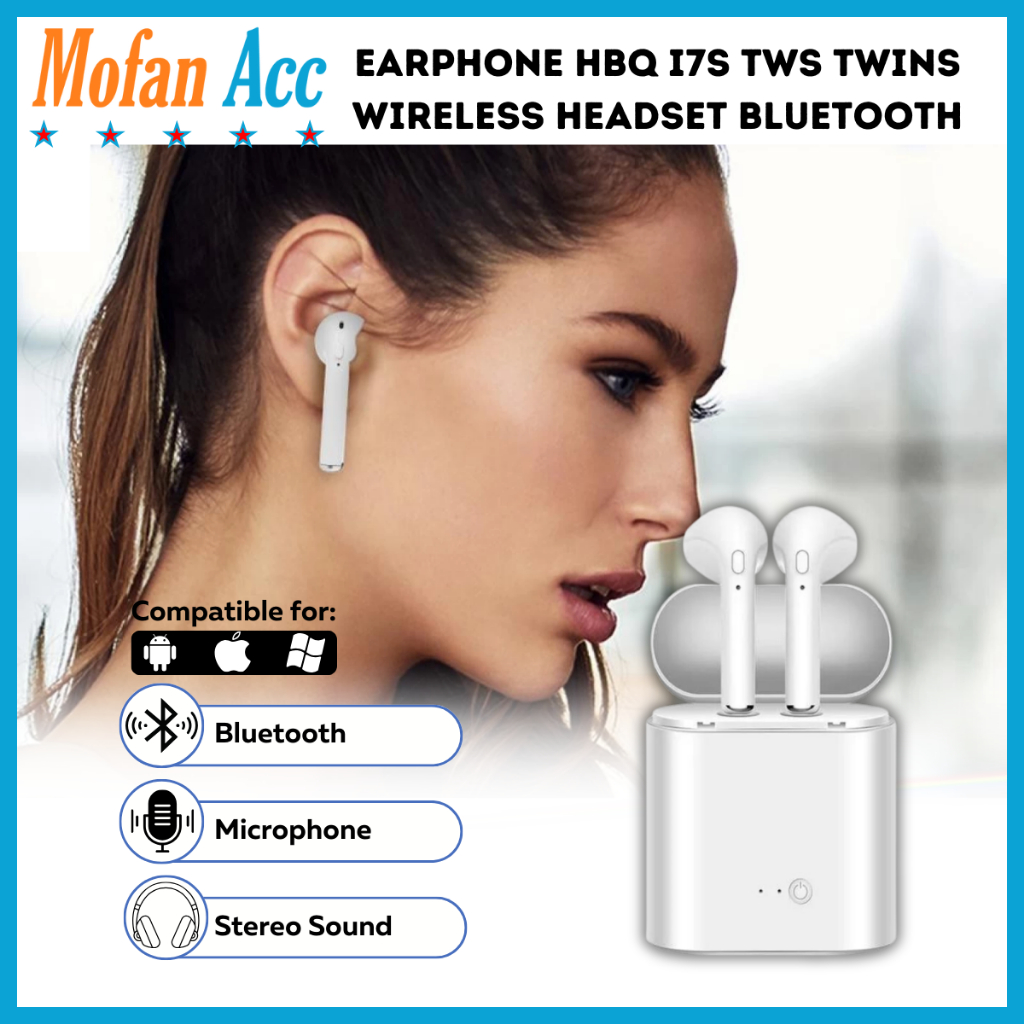 Jual [MA] Earphone HBQ i7S TWS Twins Wireless Headset Bluetooth Mini V4 ...