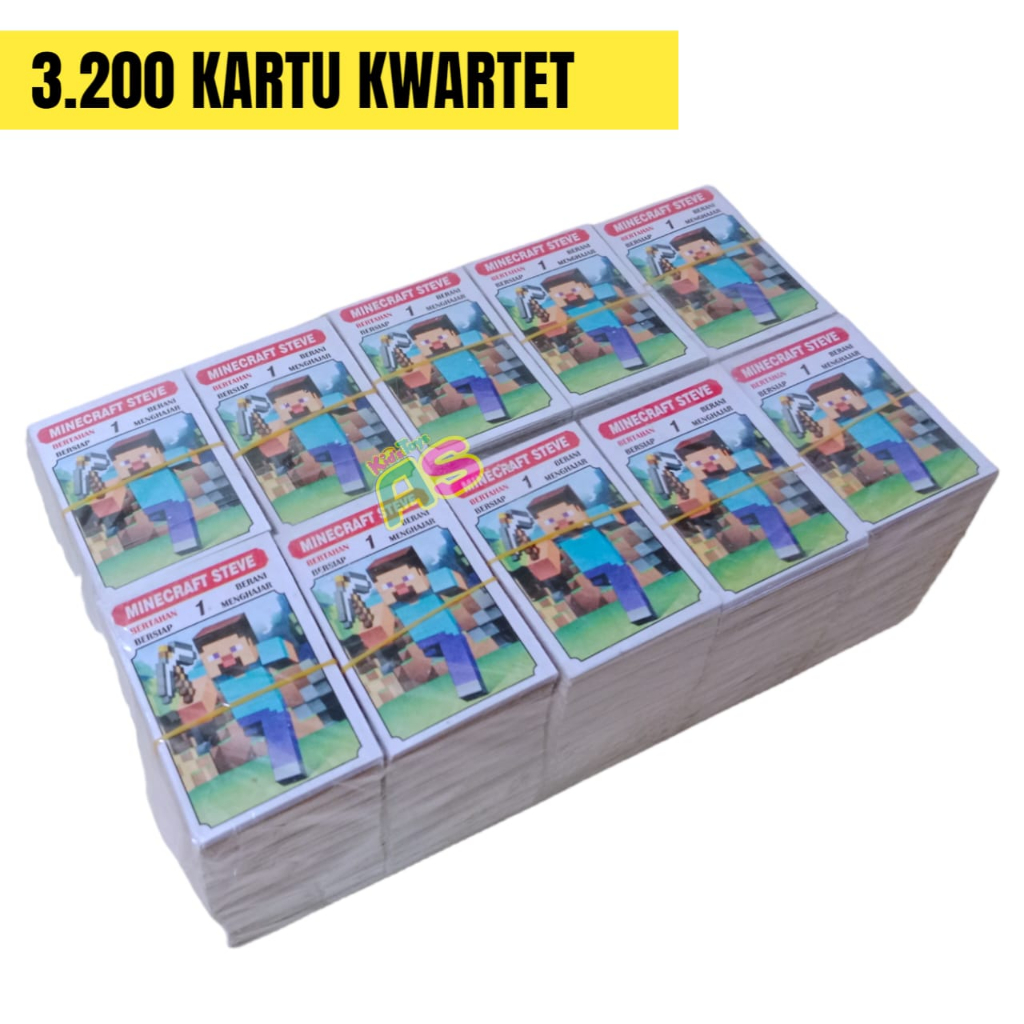 Jual 1 BAL (3200PCS) MAINAN KWARTET WAYANG / KARTU KWARTET / KARTU ...