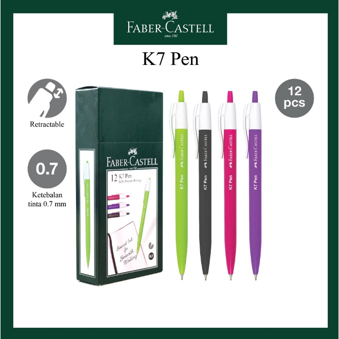 Jual Pena / Pulpen Faber Castell Hitam K7 (PCS) | Shopee Indonesia