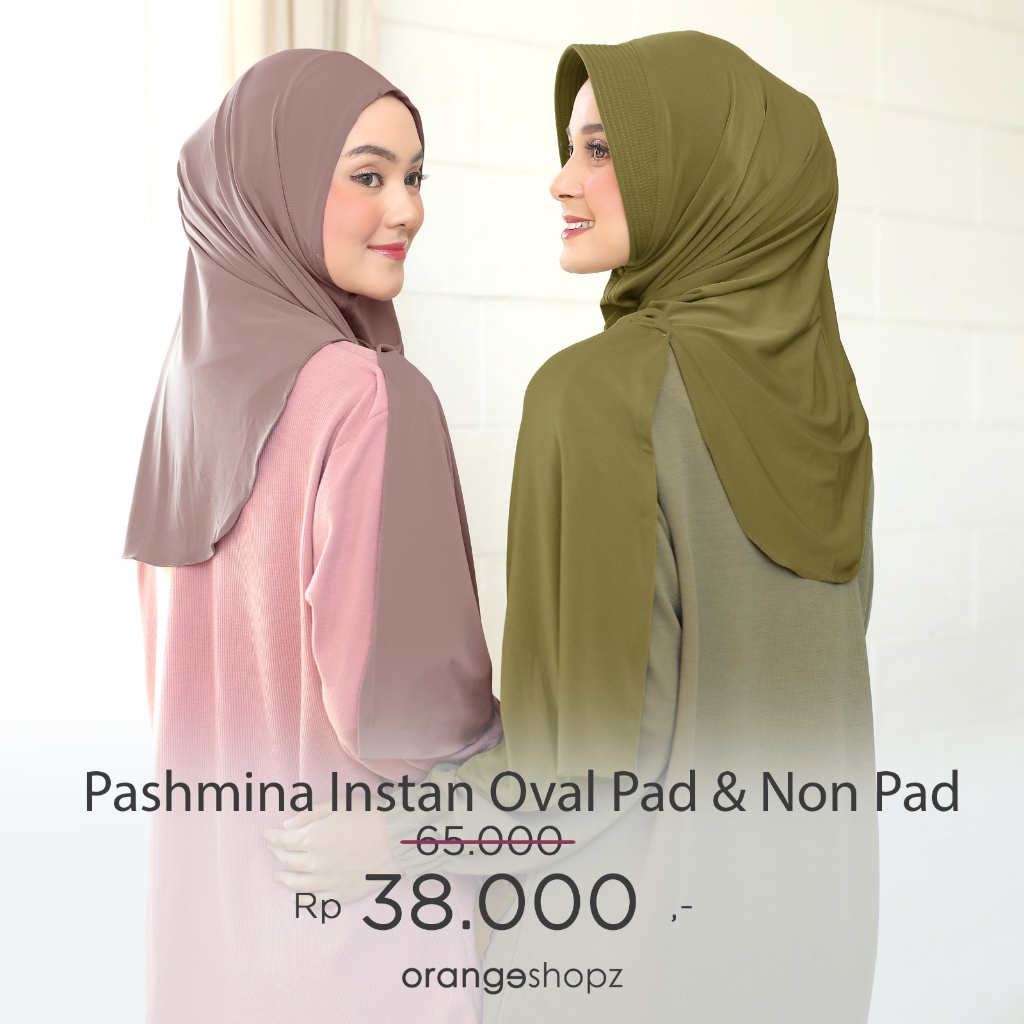 Jual Pashmina Instan Oval Pad & Non Pad Jersey Super Premium / Pashmina Instan Malay Oval Curve ...