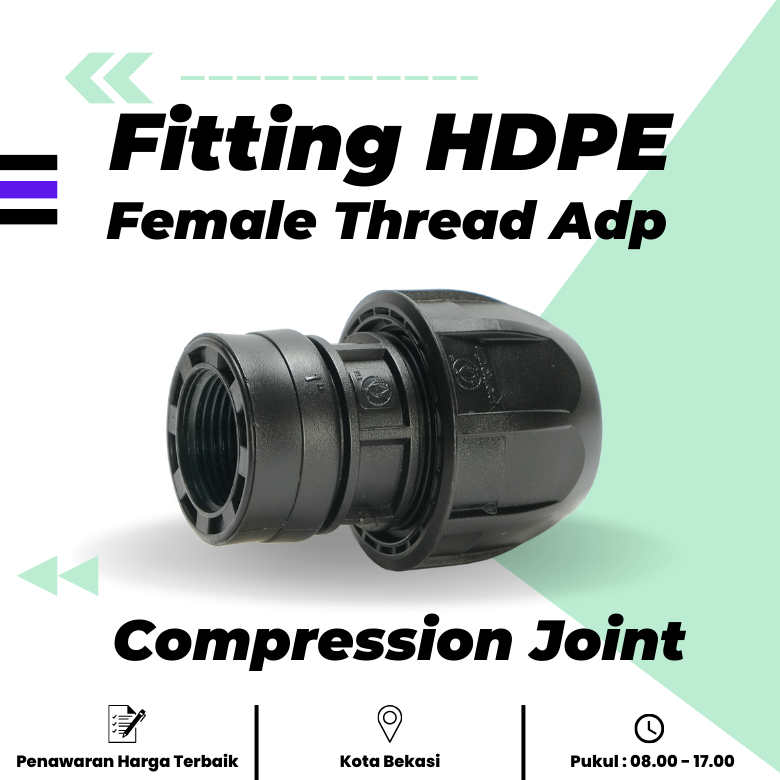 Jual Sambungan Pipa HDPE Sock Drat Dalam / Female Thread ADP 63mm x ...