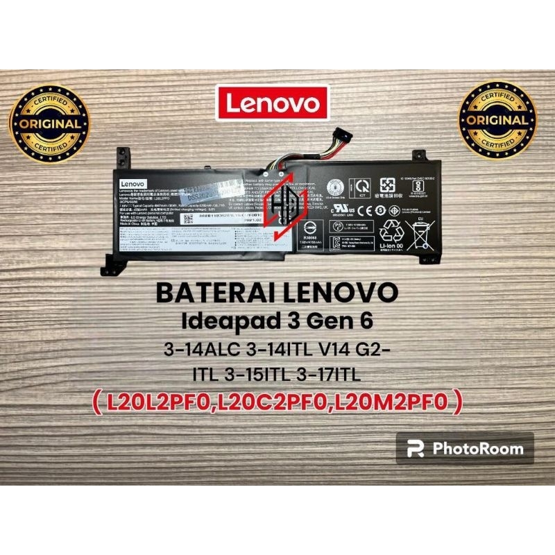 Jual Baterai Lenovo Ideapad 3 GEN 6 V14 G2-ITL (L20L2PF0, L20B2PF0 ...