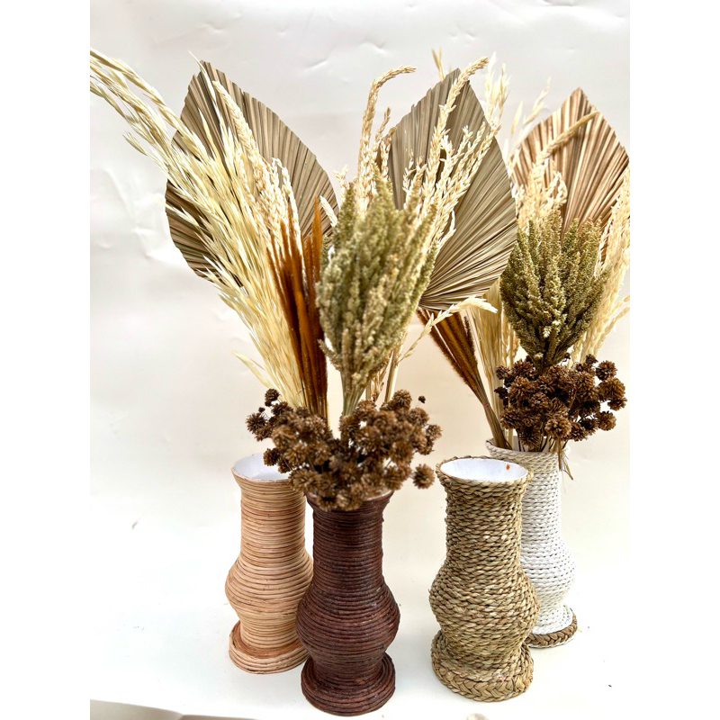 Jual PAKET DAUN RUSTIC + VAS T20 daun kering dekorasi ruangan NEW ...