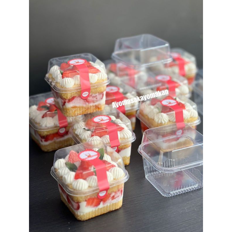Jual Cup Mika Kotak 250ml Isi 10pcs / Cup Mika Cake / Dessert Box ...