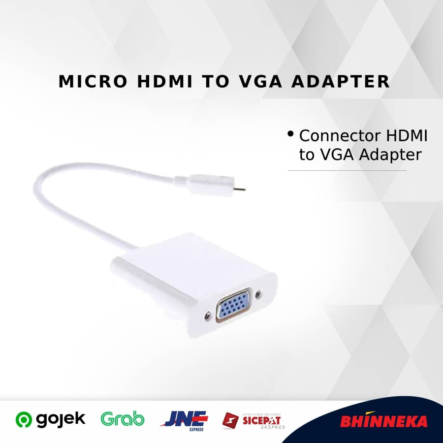 Jual ANYLINX Micro HDMI to VGA Adapter - White | Shopee Indonesia
