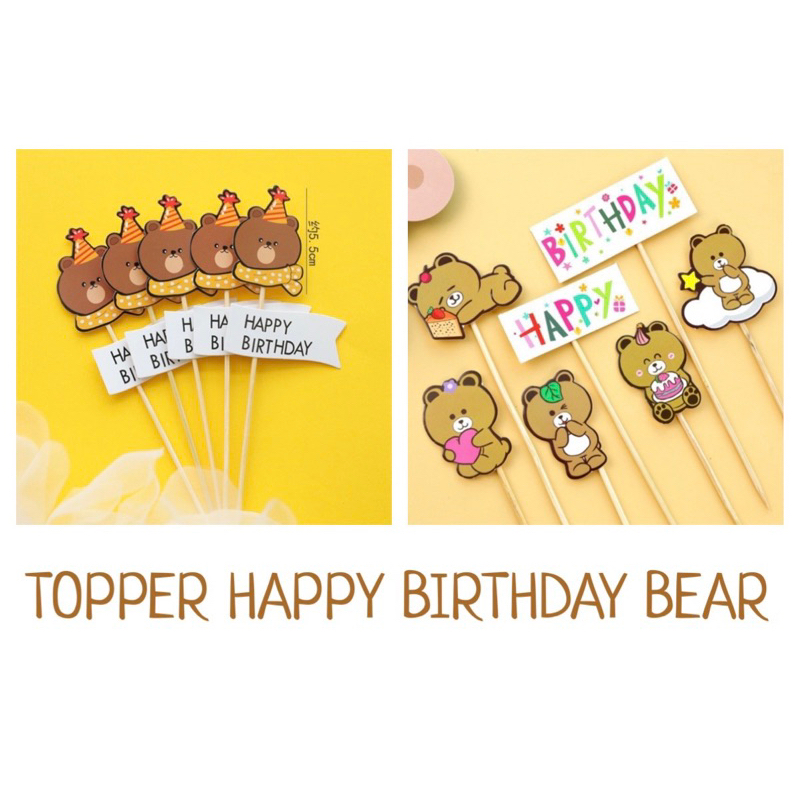 Jual TOPPER HAPPY BIRTHDAY BEAR BERUANG | Shopee Indonesia