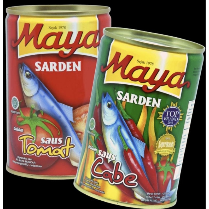 Jual Sarden Maya Besar Chili / Tomat 425gram | Shopee Indonesia