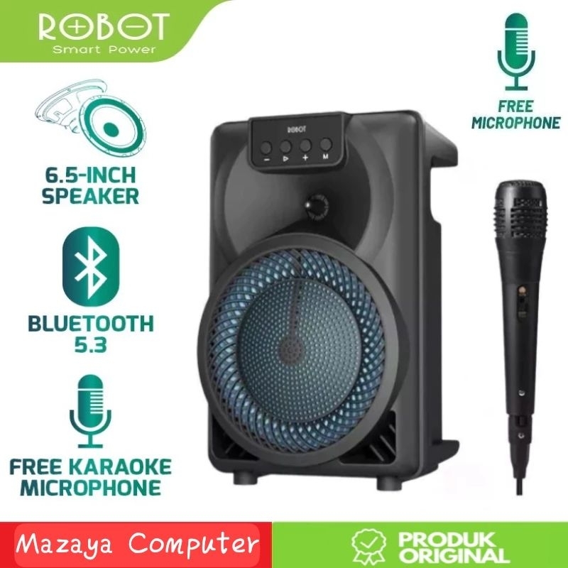 Jual ROBOT RB350 Speaker Karaoke Bluetooth 5.3 RGB 6,5 inch with Microphone | Shopee Indonesia