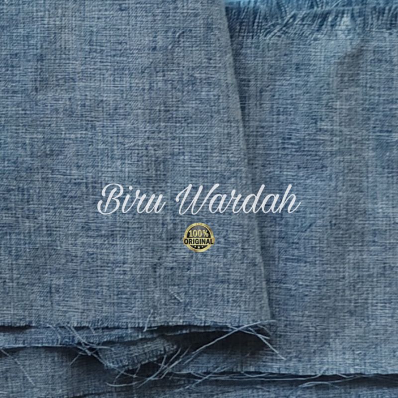 Jual Kain Katun Madinah Premium Biru Wardah per 0,5 meter | Shopee ...