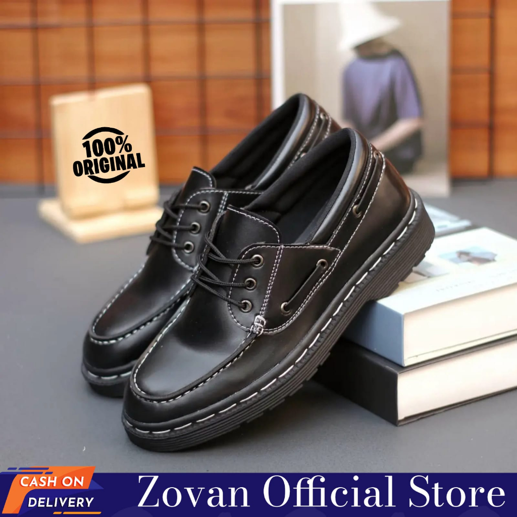 Jual ZOVAN Lorenzo Sepatu Pantofel Docmart Low Boots Kerja Kantor Kulit ...