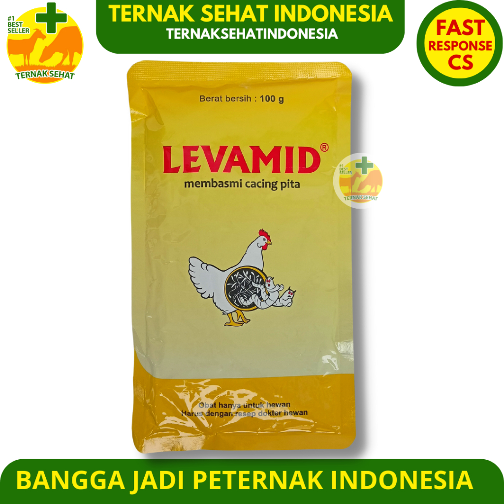 Jual LEVAMID 100 gram - Obat Cacing Pita Gilik Ayam Burung Unggas Hewan - Like Veta Levasol ...