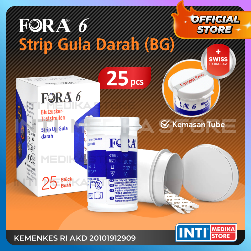 Jual FORA 6 - Strip Tes GULA DARAH Isi 25 pcs | Refill BLOOD GLUCOSE ...