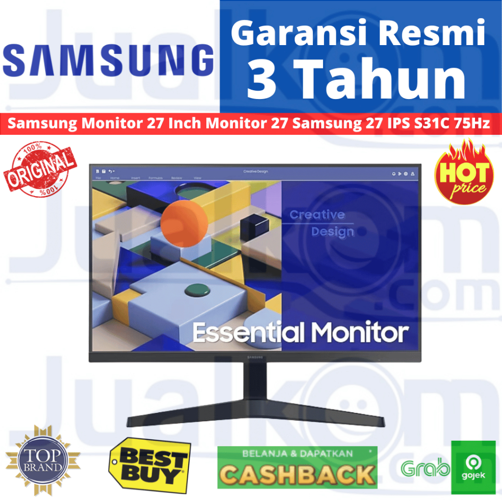 Jual Samsung Monitor 27 Inch Monitor 27 Samsung 27 IPS S31C 75Hz 1080p ...