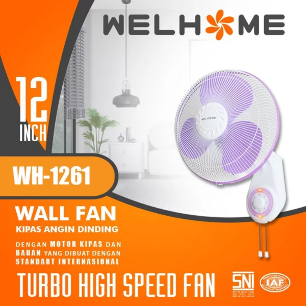 Jual Welhome Wall Fan WH 1261 Kipas Angin Dinding 12" Inch | Shopee ...