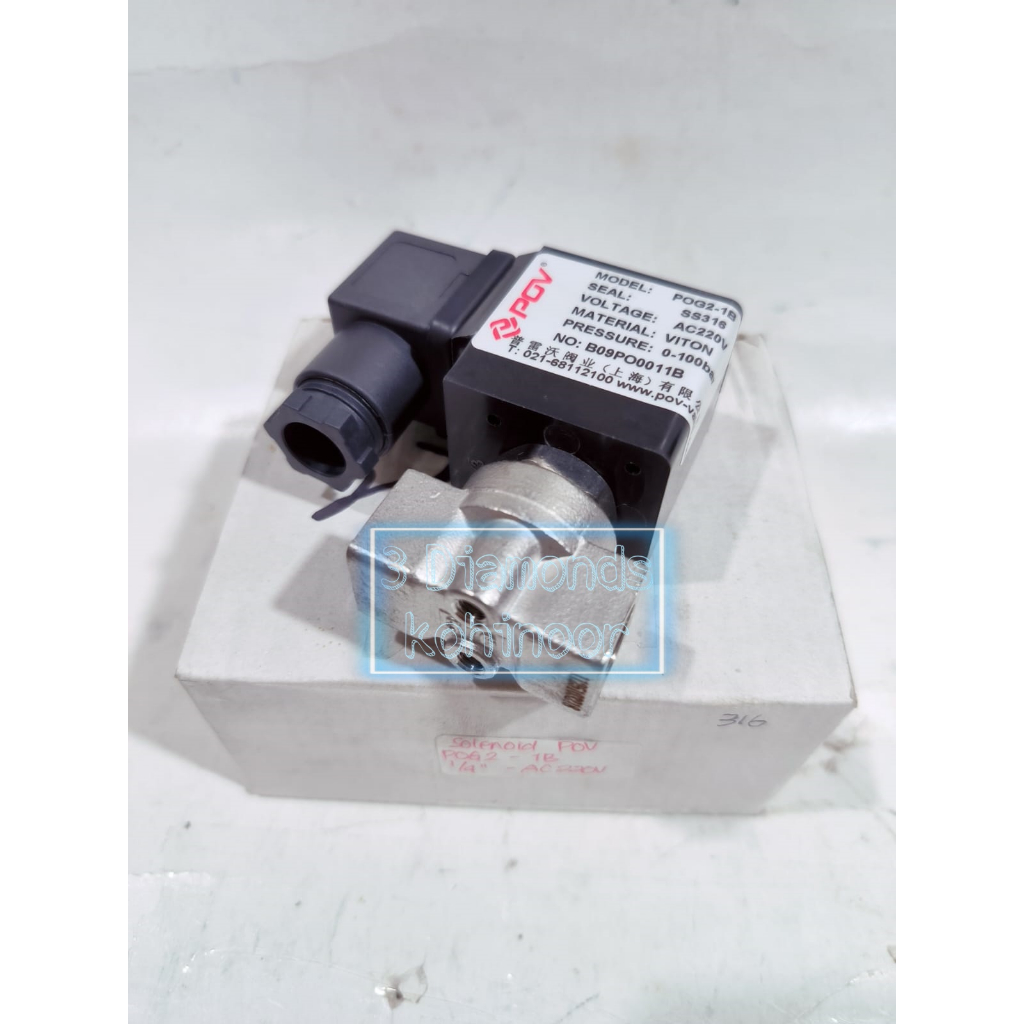 Jual HIGH PRESSURE SOLENOID VALVE POV POG2-1B NC 1/4 INCH SS316 100 BAR | Shopee Indonesia