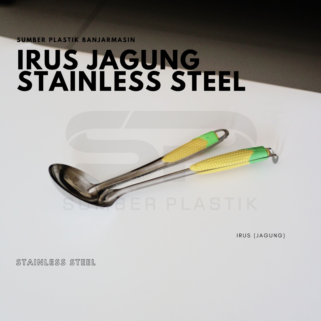 Jual Eros Irus Motif Jagung Kecil Besar Kuah Sayur Sendok Stainless ...