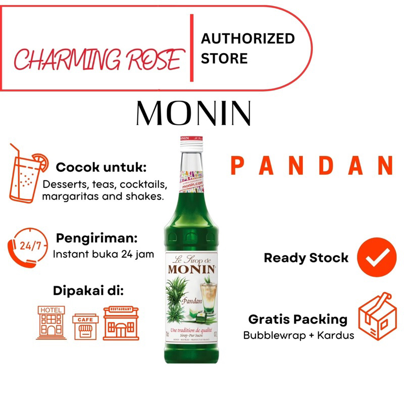 Jual Monin Pandan Syrup 700ml Sirup Pandan Minuman | Shopee Indonesia