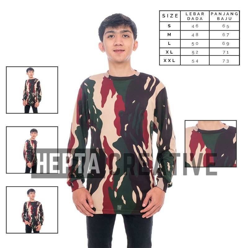 Jual [HEPTA CREATIVE] BAJU KAOS LORENG KOPASUS LENGAN PANJANG KAOS LORENG TNI KAOS LORENG ARMY ...