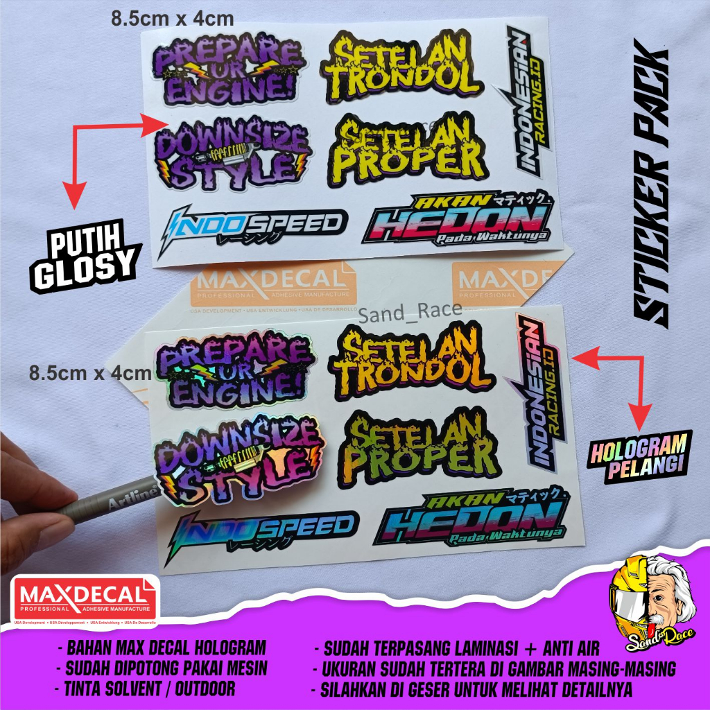 Jual stiker prepare ur engine cutting / sticker ogah jinjit downsize ...