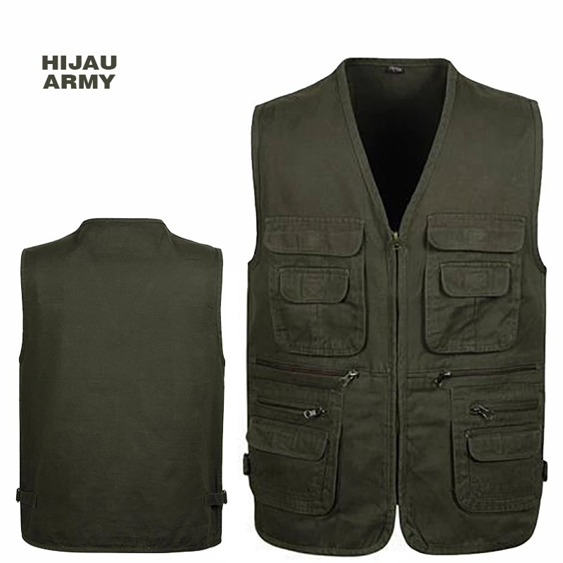 Jual Rompi Outdoor Vest Tactical Military Bahan Canvas Premium Wartawan ...