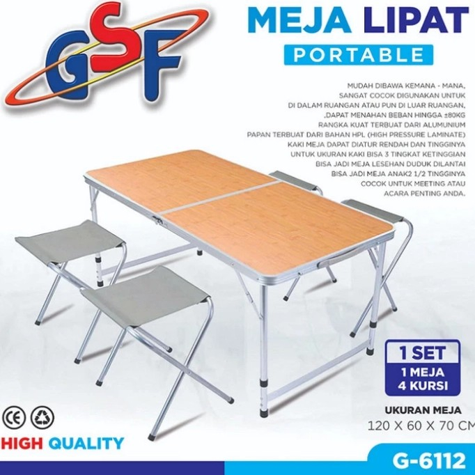 Jual Meja Koper Lipat Portabel Serbaguna Set Kursi WJM Makassar ...