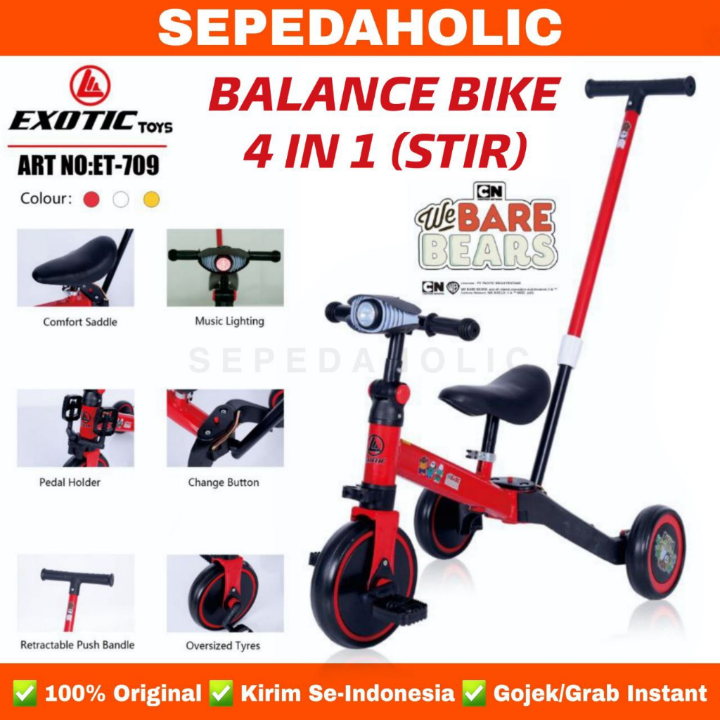 Jual Balance Bike EXOTIC ET 709 Stir / 709-7 / Nuwa T20-9M / IORA T20-8 Sepeda Roda Tiga 3 Push ...