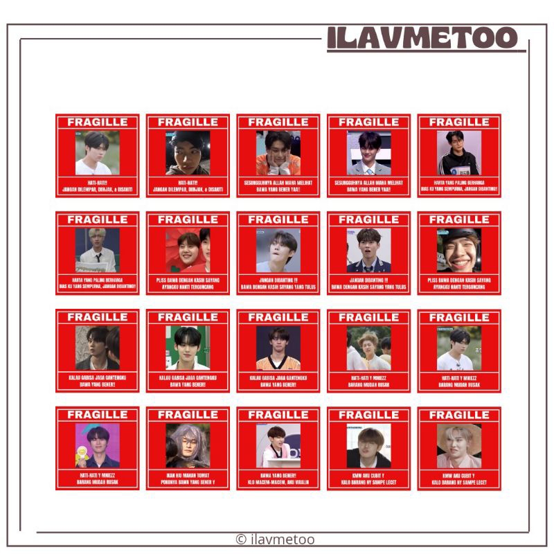 Jual [isi 30pcs] sticker fragile kpop meme | sticker packing kpop ...