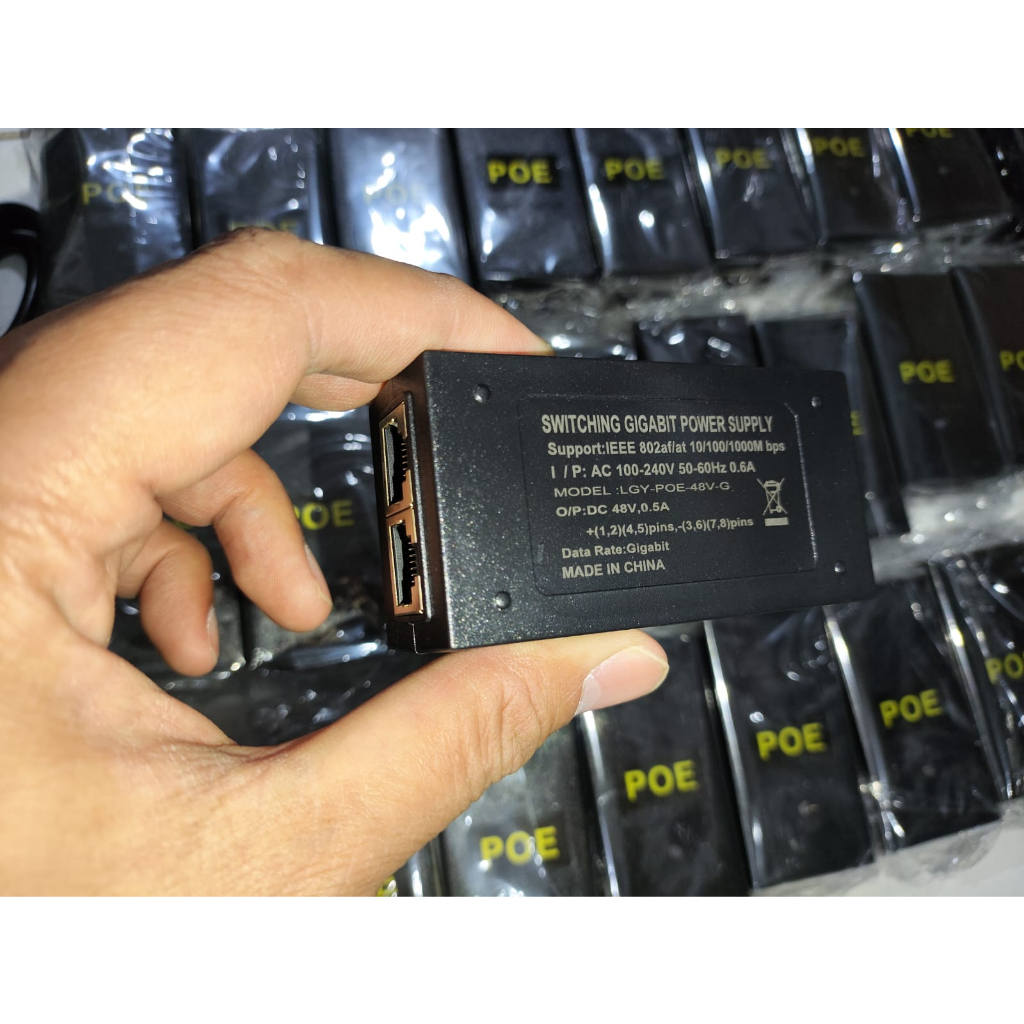 Jual GIGABIT POE INJECTOR 48V 0.5A - 24WATT POE | Shopee Indonesia