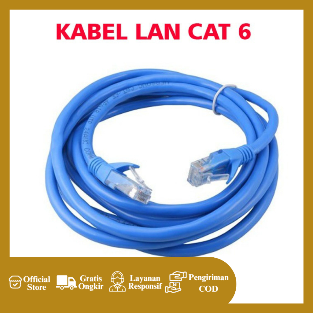 Jual Kabel LAN RJ45 CAT 6 RJ45 UTP Ethernet Internet 1.5M 3M 5M 10M 15M 20M 25M Cat6 - 25M Kabel ...