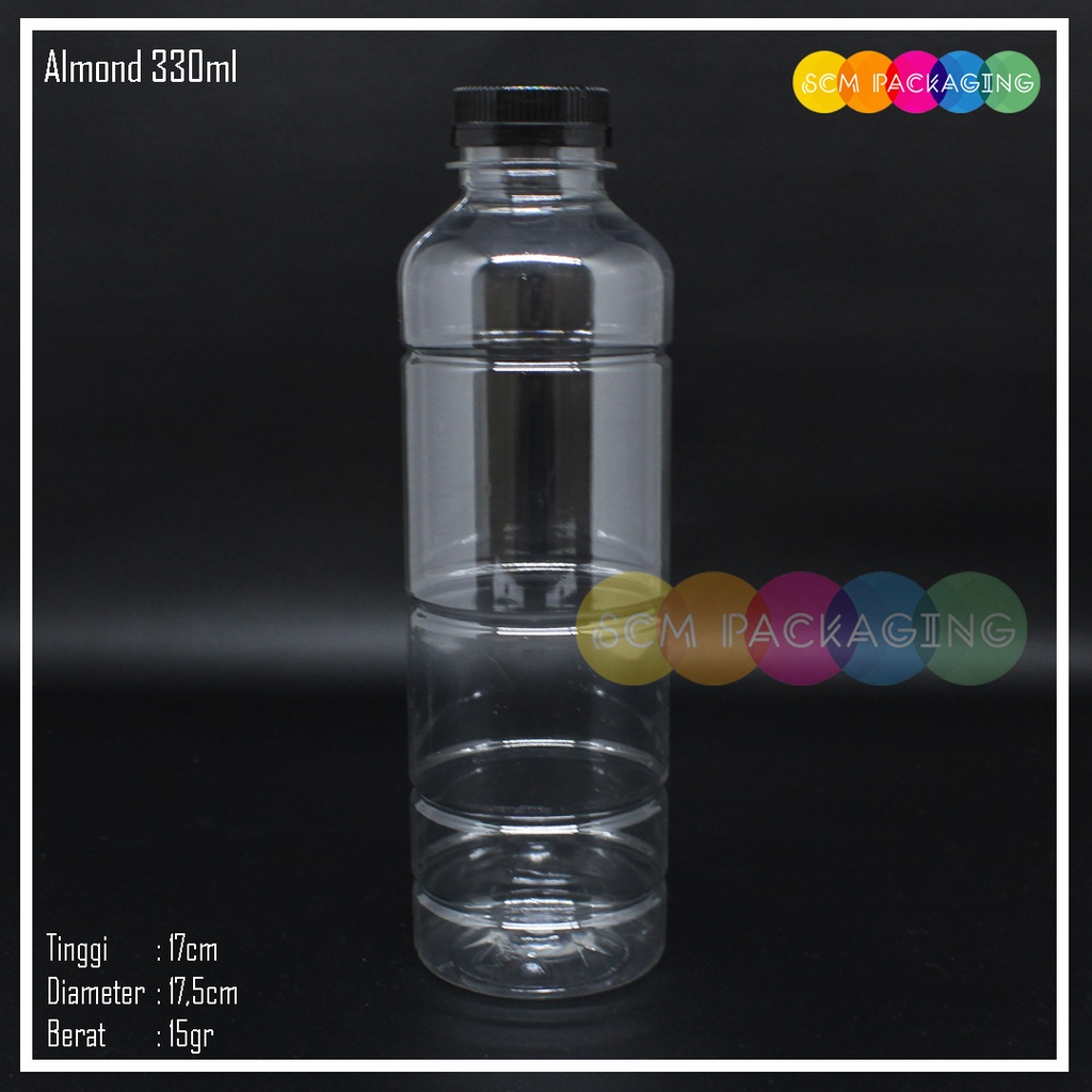 Jual BOTOL PLASTIK PET ALMOND 330ML PRISTINE 330ML PET FOODGRADE ...