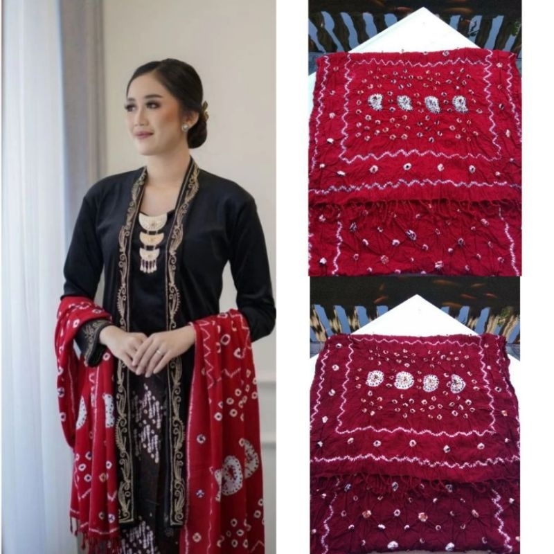Jual Syal / Selendang Jumputan Asli Besar / Selendang Pelengkap Kebaya ...